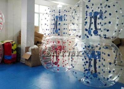 Cina Il punto rosso dei giocattoli gonfiabili all'aperto commerciali/essere umano blu del punto ha graduato il pallone da calcio secondo la misura 1,7 m. in vendita