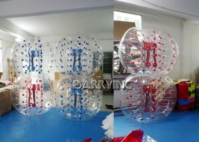 Cina Il punto rosso dei giocattoli gonfiabili all'aperto commerciali/essere umano blu del punto ha graduato il pallone da calcio secondo la misura 1,7 m. in vendita