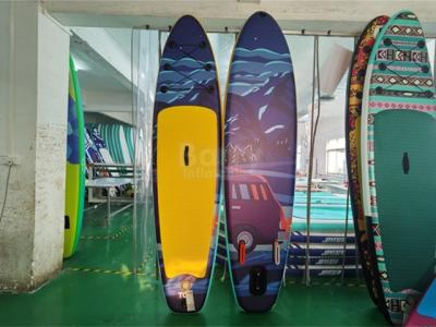 China 3 Fins Steady Standup Paddle Board Surf Adventurer Yellow Color With Pattern for sale