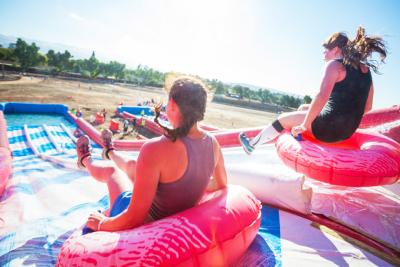 China 0.55mm PVC Inflatable 5k Run / Commercial Inflatable Obstacle Course Big Red Event Equipment for sale