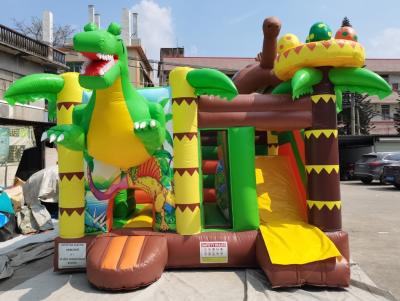 China Castelo Bouncy inflável feito sob encomenda com a casa do salto do tema dos dinossauros da corrediça para crianças à venda