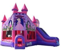 China 0.55mm PVC Toddler Inflatable Bouncer With Slide Princess Theme for sale