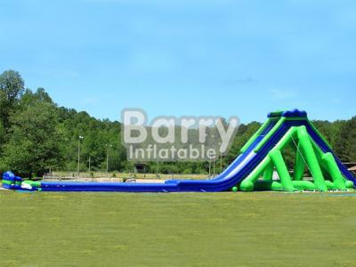 Cina Scivoli gonfiabili massicci materiali del PVC dello scivolo gonfiabile gigante verde e blu per prato inglese in vendita