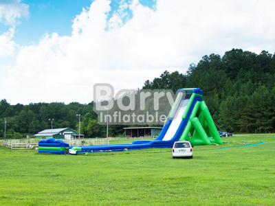 Cina Scivoli gonfiabili massicci materiali del PVC dello scivolo gonfiabile gigante verde e blu per prato inglese in vendita