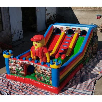 China Los toboganes acuáticos inflables de grado comercial explotan el combo de dibujos animados con la diapositiva en venta