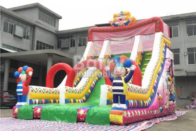 China Diapositiva inflable de la despedida de la diapositiva inflable comercial del payaso con la buena impresión en venta