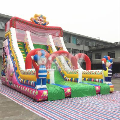 China Diapositiva inflable de la despedida de la diapositiva inflable comercial del payaso con la buena impresión en venta