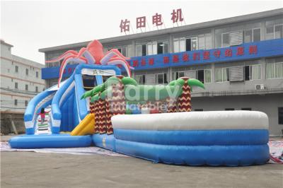 China Jungle Inflatable Hurricane Backyard Inflatable Water Slide Theme Park Water Slide With Inflatable Obstacle Course for sale