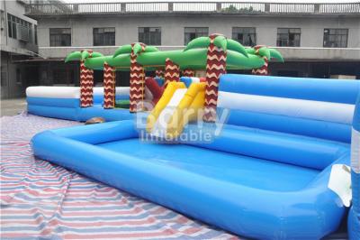 China Jungle Inflatable Hurricane Backyard Inflatable Water Slide Theme Park Water Slide With Inflatable Obstacle Course for sale