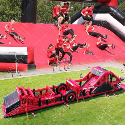 China Commercial Use PVC Inflatable 5k Run Obstacle Course With Fire Resistant Durability And Repair Kits for sale