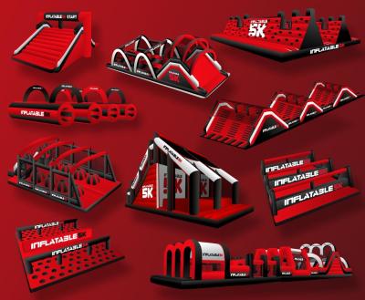 중국 야외 놀이터 경쟁 게임 레드 릴레이 펌파이블 5k 거대 5km 펌파이블 장애물 코스 이벤트 판매용