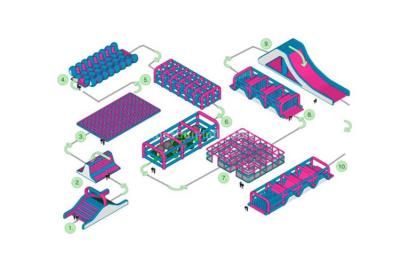 중국 상업용 펌플러블 장애물 코스 펌플러블 5k 러닝 로고 사용자 정의 판매용