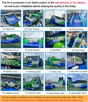 China Commercial Grade Insane Inflatable 5k Inflatable Obstacle Course Extreme Game Start Line For Team Building Event for sale