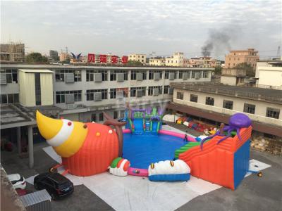 China Giant Outdoor Inflatable Water Park , Custom Children Octopus Water Slide for sale