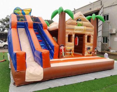 China Safe And Durable Palm Tree Bouncy Castle Pirate Jungle Bounce House With Slide For Kids Adults for sale