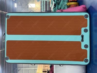 China 3×1.8x0.15m Mint Green Non-slip Stable Inflatable Floating Fishing Platform Water Jet Ski Dock Platform for sale