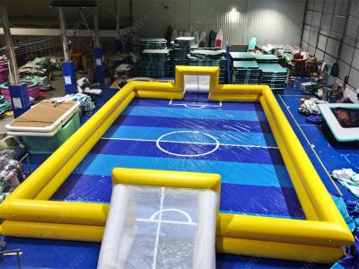 China Inflatable Soccer Field 20x10m PVC Tarpaulin with Air Blower for sale