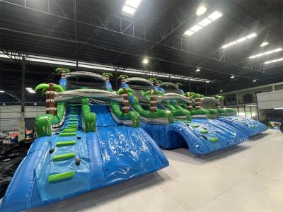 China Commercial Large Or Small Palm Tree Inflatable Pool Slide, Backyard Jungle Theme Giant Inflatable Pool Slide for sale