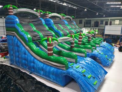 China Tobogán acuático inflable comercial de palmera grande o pequeña, tobogán inflable gigante con tema de jungla para el patio trasero en venta
