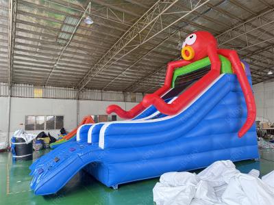 China Sea World Theme Octopus  Inflatable Pool Slide，Inflatable Slide For Pool Backyard Water Park for sale