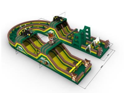 China Giant Inflatable Jumping Bouncer Slide Obstacle Course Inflatable Game Obstacle Trampoline Park for Kids and Adults for sale