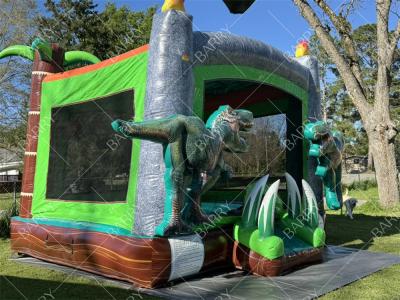 China T-Rex Dinosaur Inflatable Water Slide Bounce House Combo Inflatable Bouncer Jumping Castle for sale