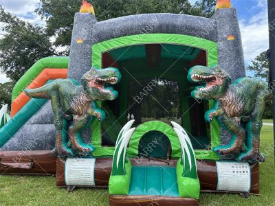 China T-Rex Dinosaur Inflatable Water Slide Bounce House Combo Inflatable Bouncer Jumping Castle for sale