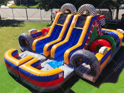 China Commercial Grade PVC Vinyl Wet Dry Obstacle With Detachable Inflatable Splash Pool for sale