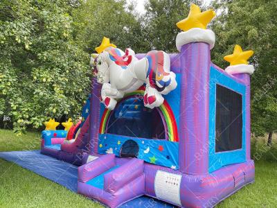 China Commercial Inflatable Water Slide Combo Bouncer Unicorn Jumper Jumping Moon Bouncy Castles Bounce House for sale