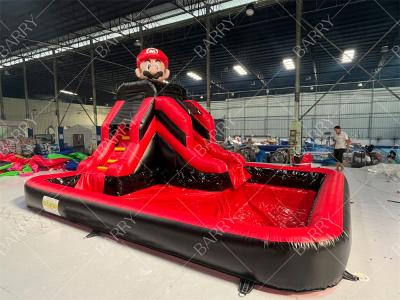 China Commercial Super Mario Bros Theme Inflatable Water Slide With Pool For Sale Or Party Rental On Sale for sale