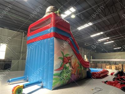 China High Quality Popular Huge Jungle Dinosaur Theme Inflatable Water Slide With Pool for sale