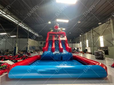 China High Quality Popular Huge Jungle Dinosaur Theme Inflatable Water Slide With Pool for sale