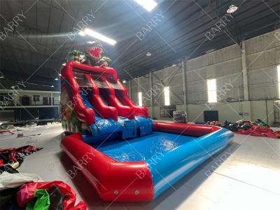 China High Quality Popular Huge Jungle Dinosaur Theme Inflatable Water Slide With Pool for sale