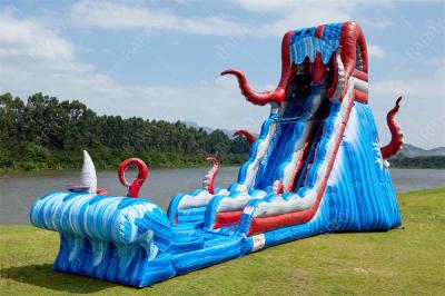 China Adult Big Comercial Waterslide Inflatable 25ft Ocean Battle Slide Pool for sale