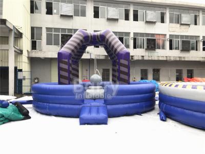 China Last Man Standing Inflatable Interactive Games , Purple Outdoor Playground Equipment Wrecking Ball Game for sale
