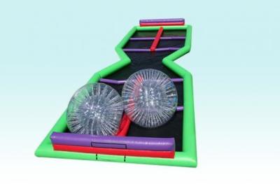 China 18x16x3m Inflatable Race Track Zorb Ball Go Kart Racing Game Obstacle Course for sale