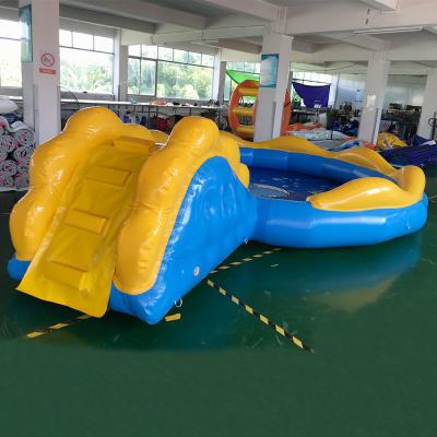 China Kinderaufblasbares tiefes Quadrat-Swimmingpool-Blau und gelbe Farbe zu verkaufen
