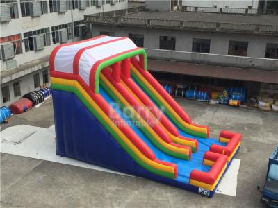 China PVC-Planen-Regenbogen-doppelter Weg-aufblasbare Wasserrutsche für Kinderspielplatz zu verkaufen