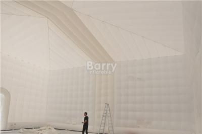 China Fire Proof White Square Inflatable Cube Tent For Disaster Relief for sale