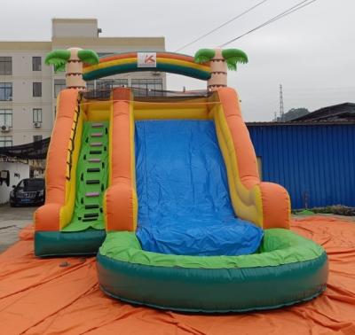 China palmeras inflables comerciales de los toboganes acuáticos del PVC de 0.55m m en venta