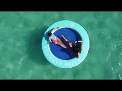 Swimming Pool Round Pool Float Island Folded Inflatable Water Hammock With Mesh