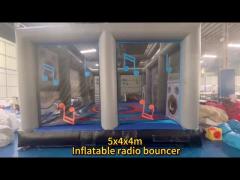 Interativo Inflavel Disco Dance House Adult Boom Box Jumping Bouncy Castle Retro Boombox Bouncer Para a festa