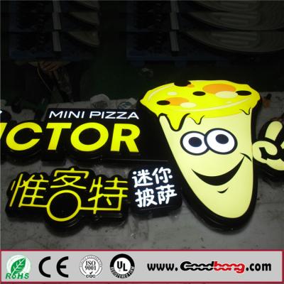 China Outdoor Brand Acrylic / Resin Lighted Led Advertising Banner Sign for sale