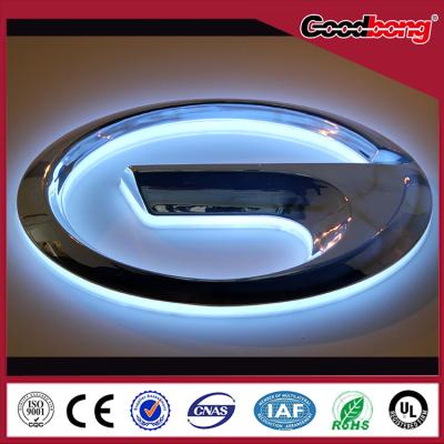 China frontlit backlit lighting and side vacuum forming arcylic lighting car logo for 4s car shop for sale