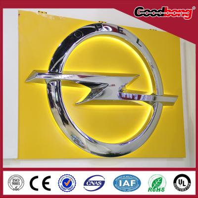 China 4S shop custom car logo / custom car emblem / LED backlit chrome car signage for sale