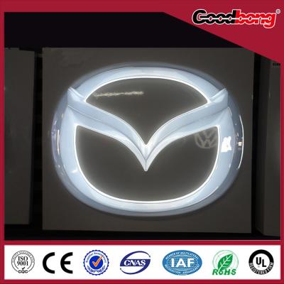 China arcylic 3d led outdoor /indoor vacuum forming chorme illuminated advertising car emblem for sale