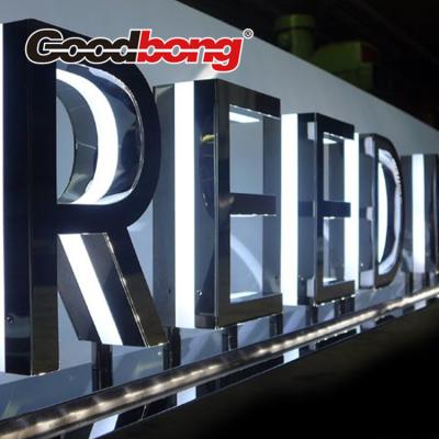 China Wall Mounted Backlit Lighted Up Metal Letters Sign for sale