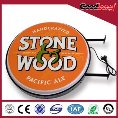 China Newest Design Round Light Box Acrylic Signage Double Sided for sale