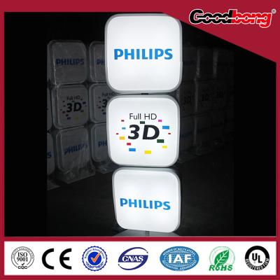 China New Advertising High quality round vacuum metal frame rotating sign for sale