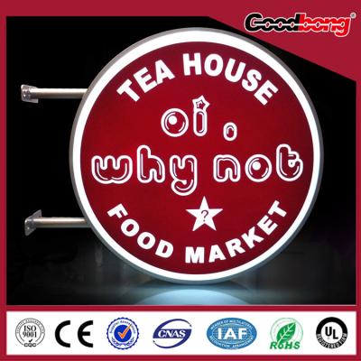 China Outdoor Vacuum Forming Acrylic Round Shop Light Box Signage for sale